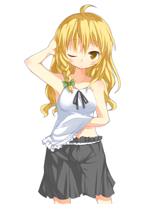 Safebooru 1girl Amaa Chou Dennou Jidai Hand Under Clothes Hand